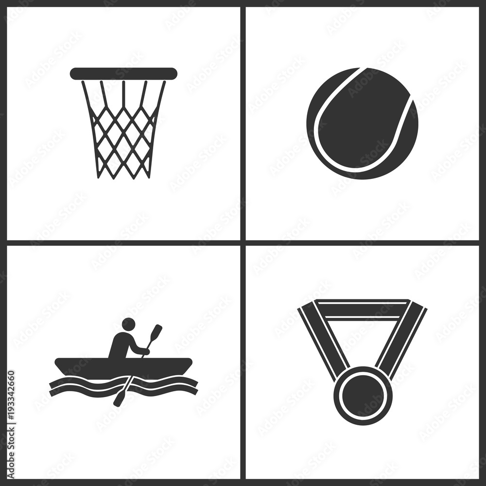 Vector Illustration of Sport Set Icons. Elements of Basketball ring ...