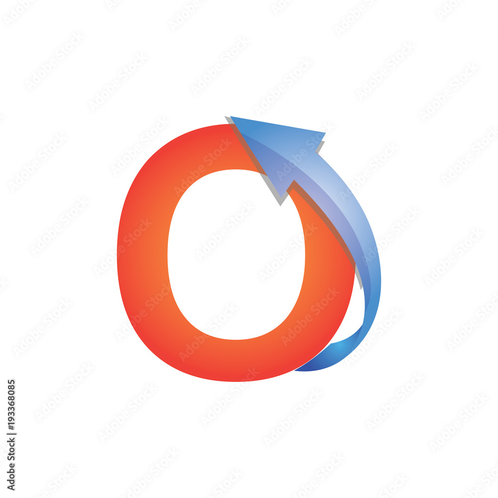 O Letter Arrow Logo Element Stock Vector | Adobe Stock