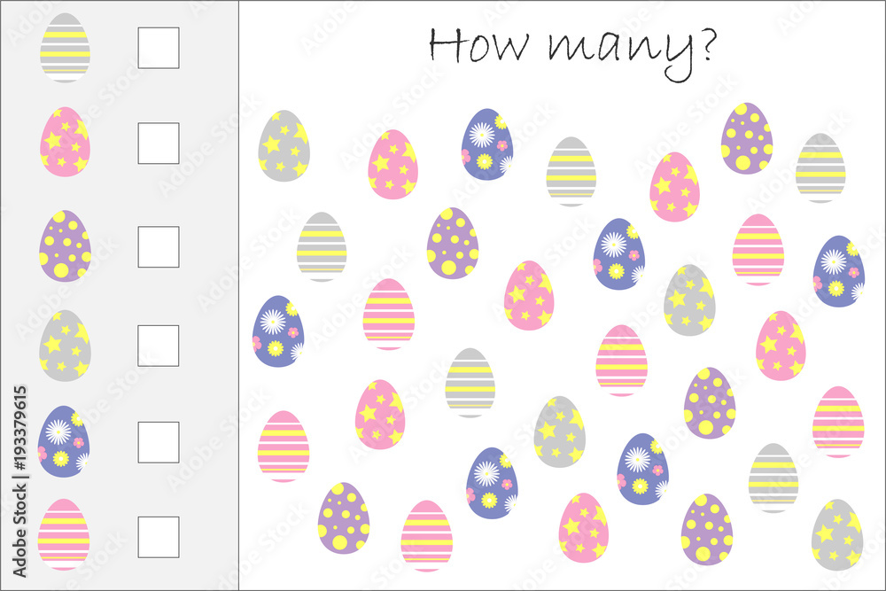 How many counting game with easter eggs for kids, educational maths ...