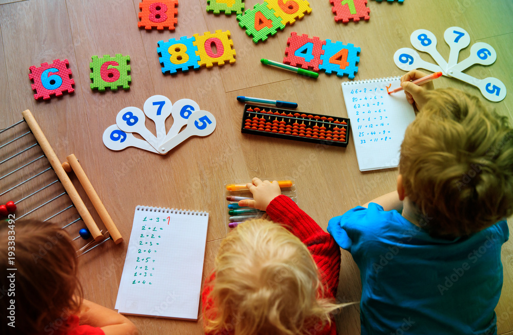 kids learning numbers, abacus calculation Stock Photo | Adobe Stock