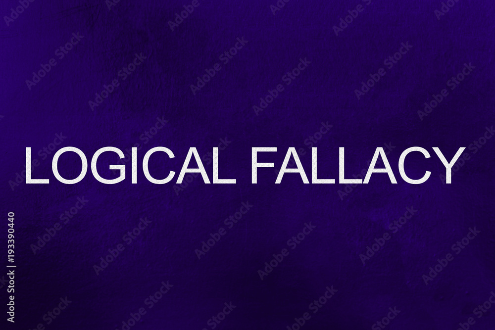 logical fallacy text written against ultra violet background Stock ...