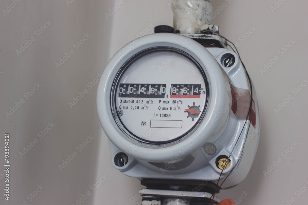Indoor gas meter used for measuring natural gas consumption in ...
