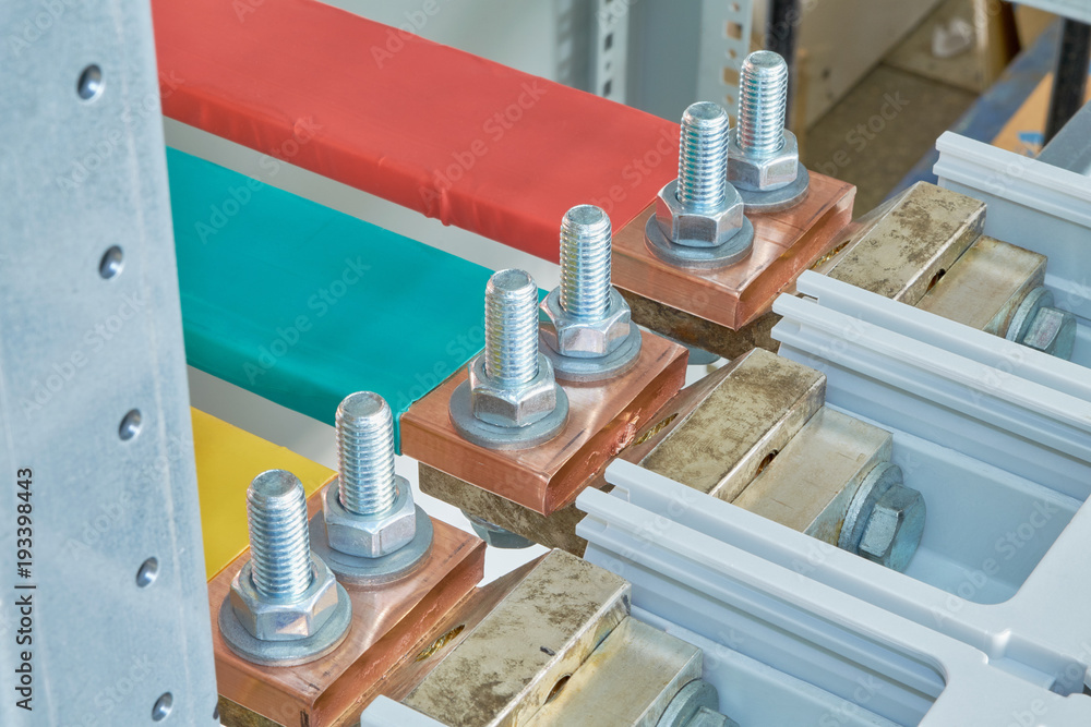 The electric busbars are connected to the automatic switches by a ...