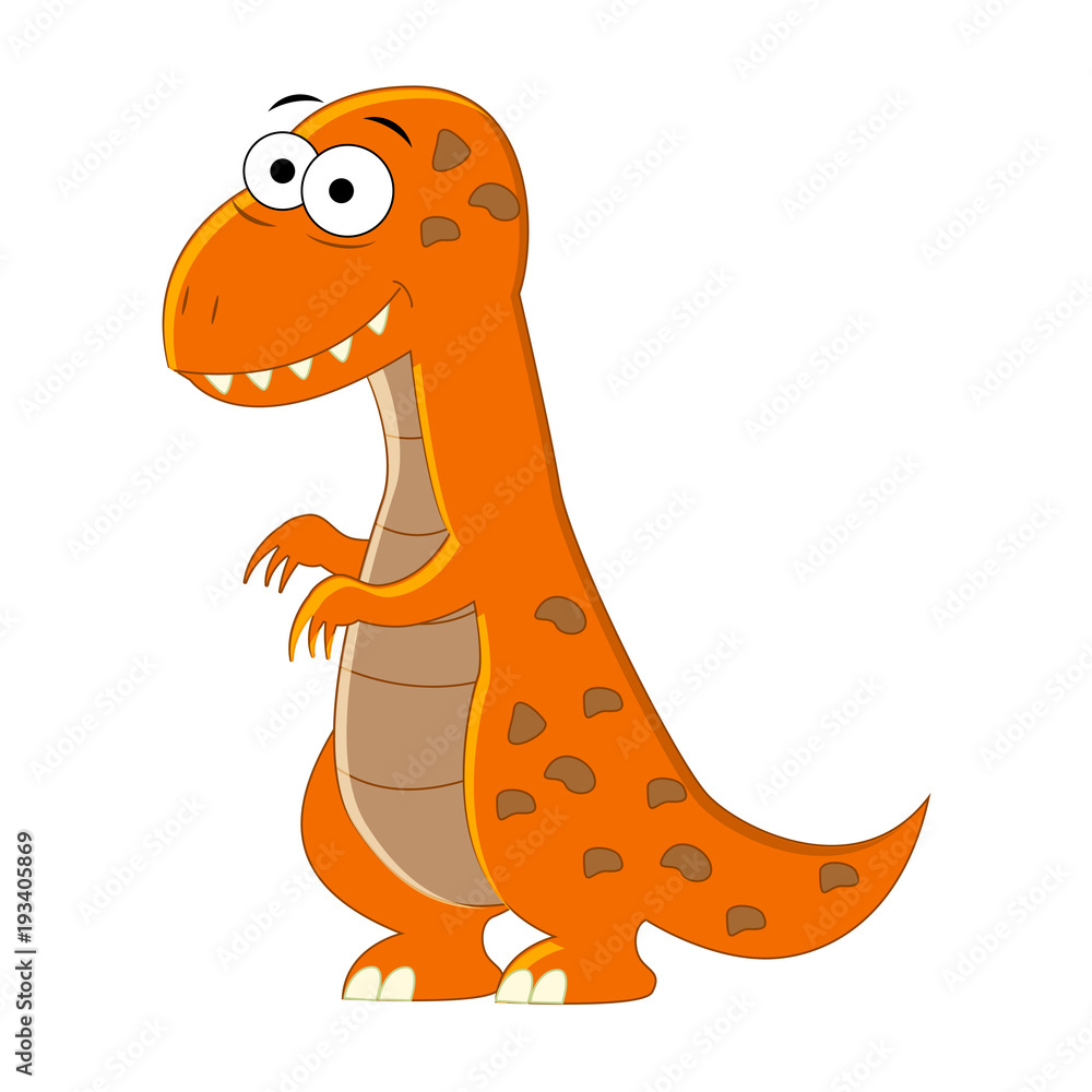 Cute cartoon T-rex. Vector illustration of dinosaur isolated Stock ...