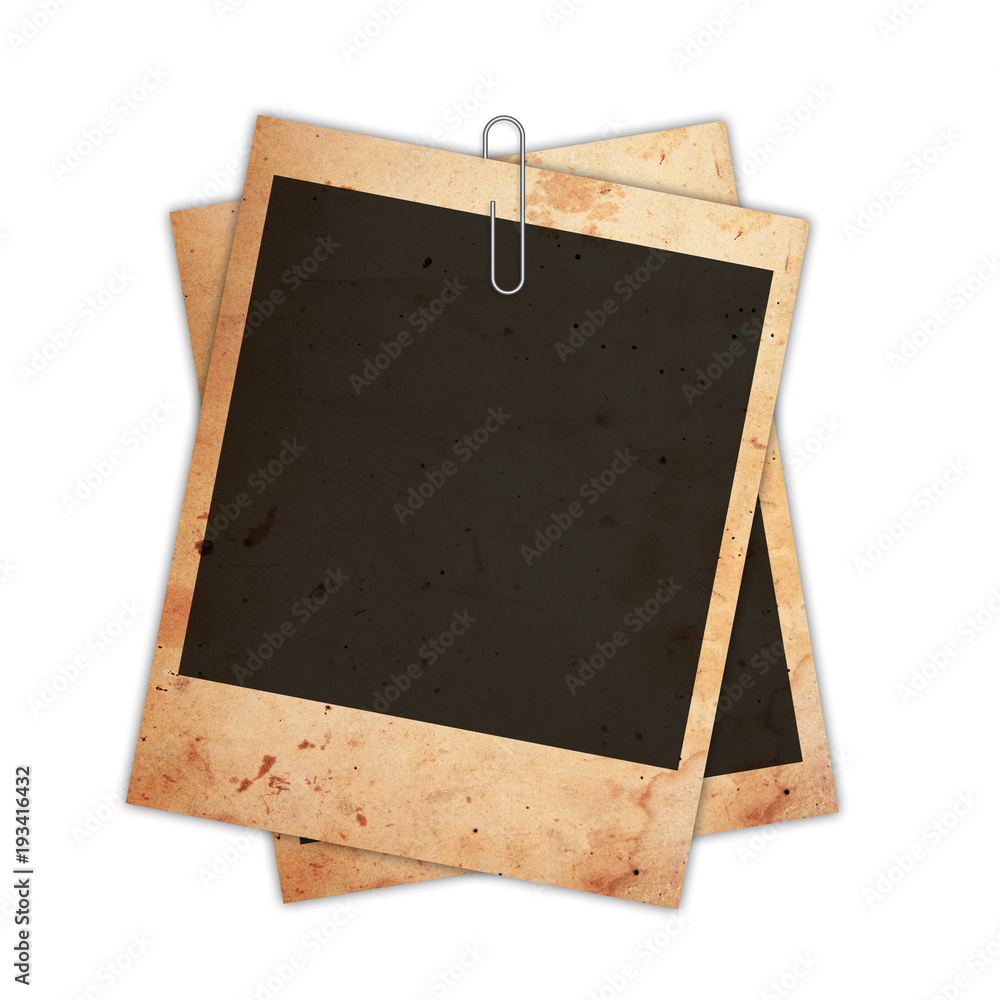 Old instant photo card isolated on white background Stock Photo | Adobe ...