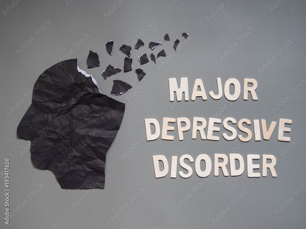 Depression or Major Depressive Disorder (MDD) presented by human head ...