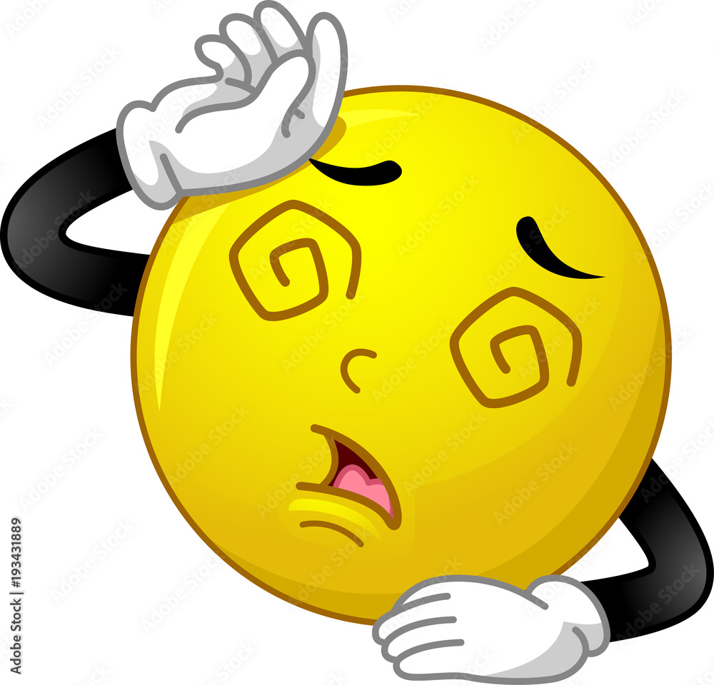 Mascot Smiley Fainted Illustration Stock Vector | Adobe Stock