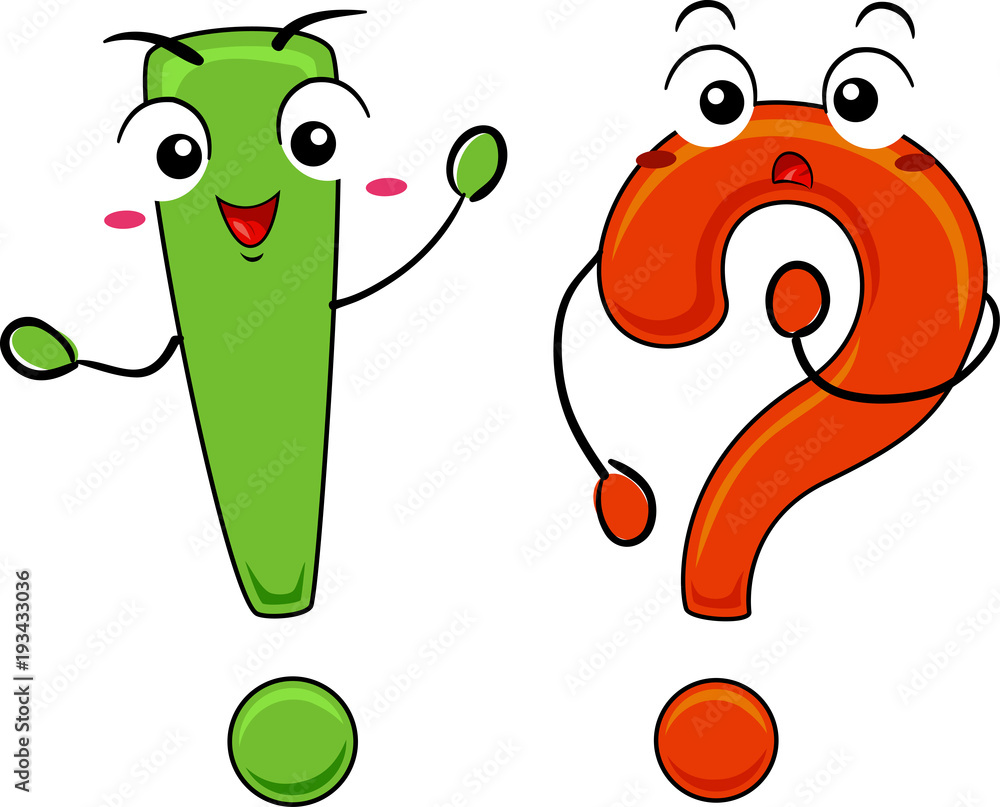 Exclamation Point Question Mark Mascots Stock Vector | Adobe Stock