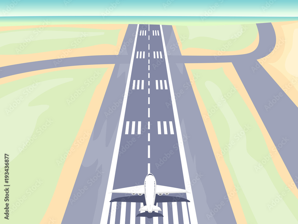 Airport Airplane Runway Illustration Stock Vector | Adobe Stock