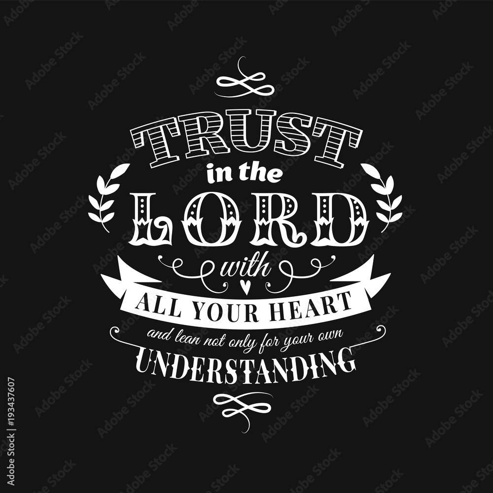 Christian proverb lettering vector composition in chalkboard style ...