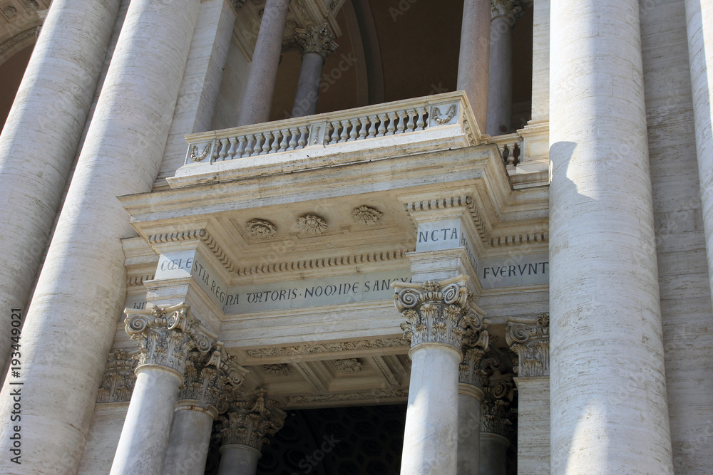 magnificent old beautiful roman balcony with corinthian columns of ...