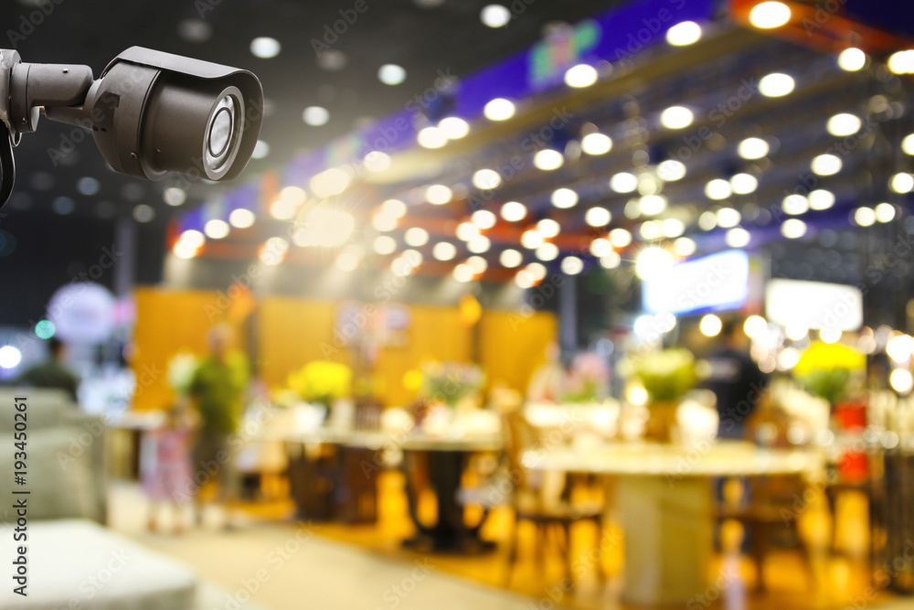 CCTV monitoring, security cameras. Backdrop with views of Exhibition ...