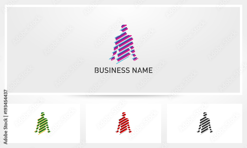 Human Body Striped Logo Stock Vector | Adobe Stock