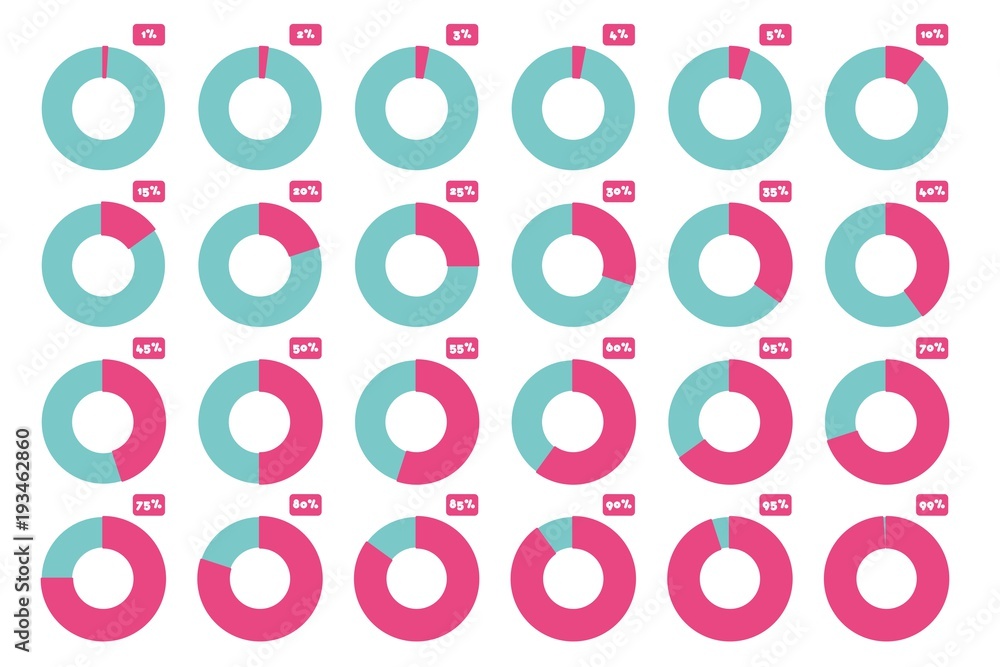 Shares circle diagram vector icons chart percentage image for ...