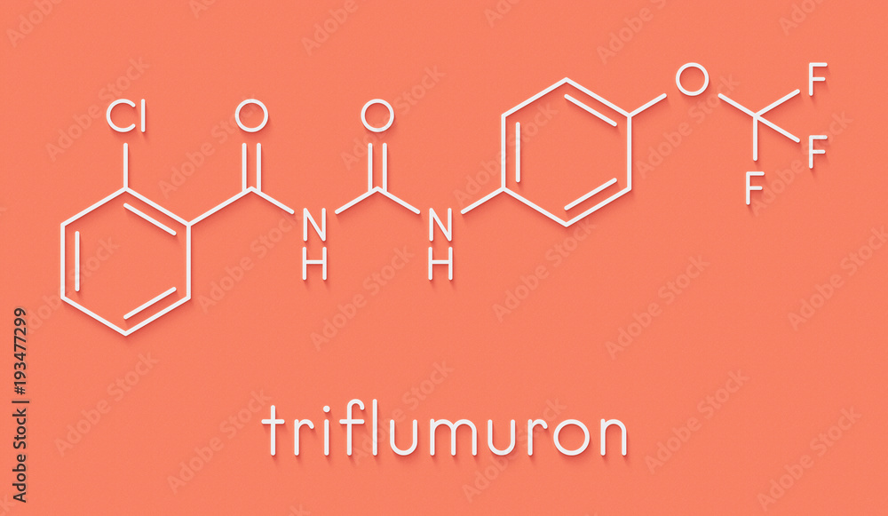 Triflumuron insecticide molecule. Skeletal formula. Stock Illustration ...