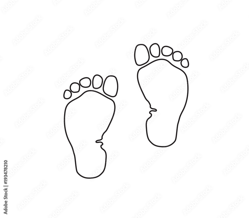 Vetor de badge of the footprint (trace) of the child (baby, newborn ...