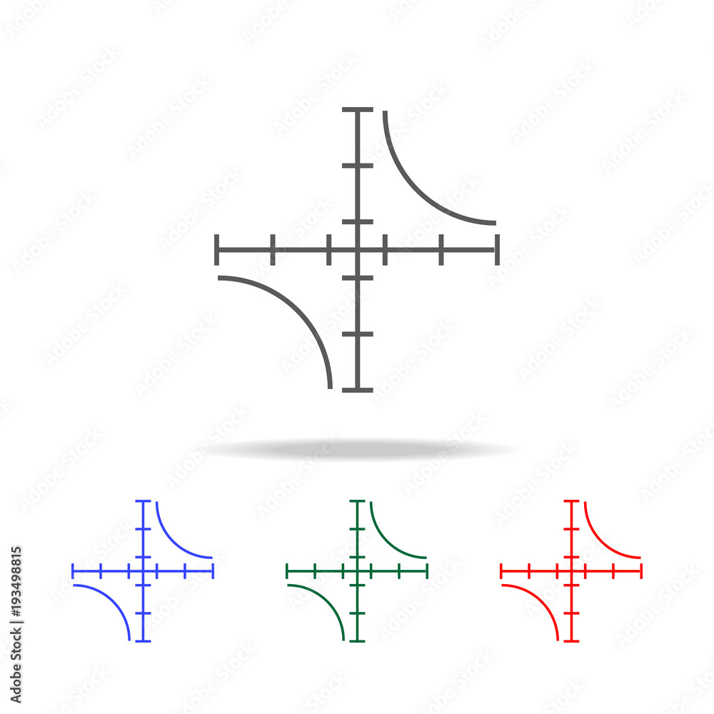 Hyperbola Plot icon. Elements in multi colored icons for mobile concept ...