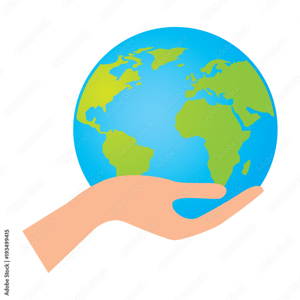 Hands Holding Earth Vector