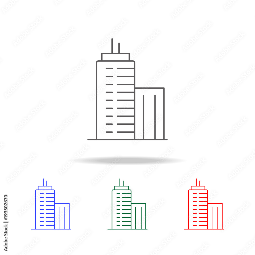 high-rise buildings icon. Elements in multi colored icons for mobile ...
