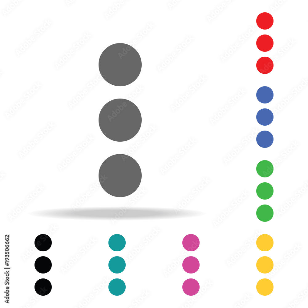 Triple dots. Three dots. icon. Elements in multi colored icons for ...