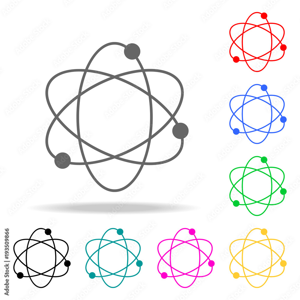 atom icon. Elements in multi colored icons for mobile concept and web ...