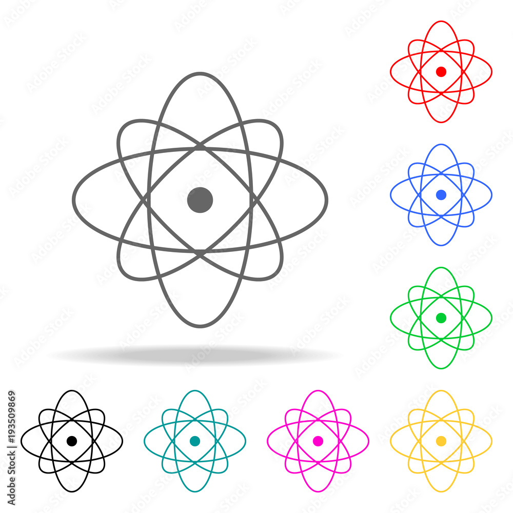 atom icon. Elements in multi colored icons for mobile concept and web ...