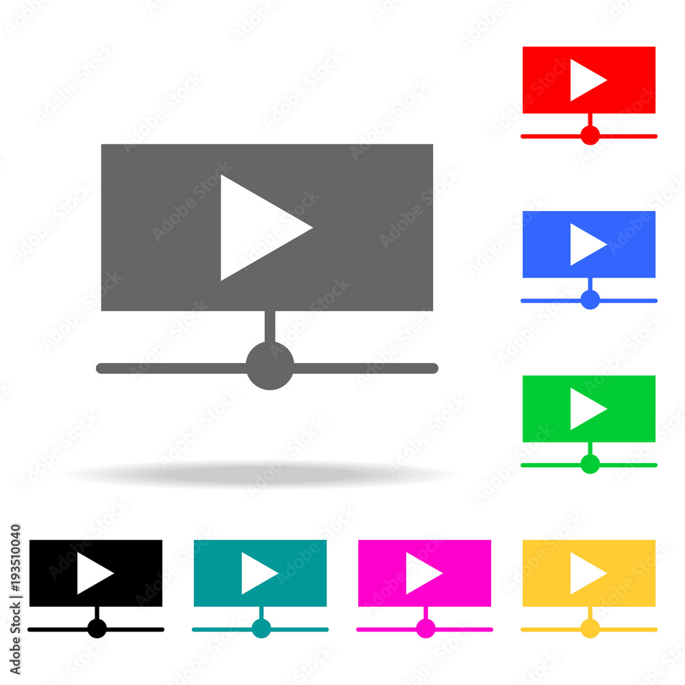 online video play button icon. Elements in multi colored icons for ...