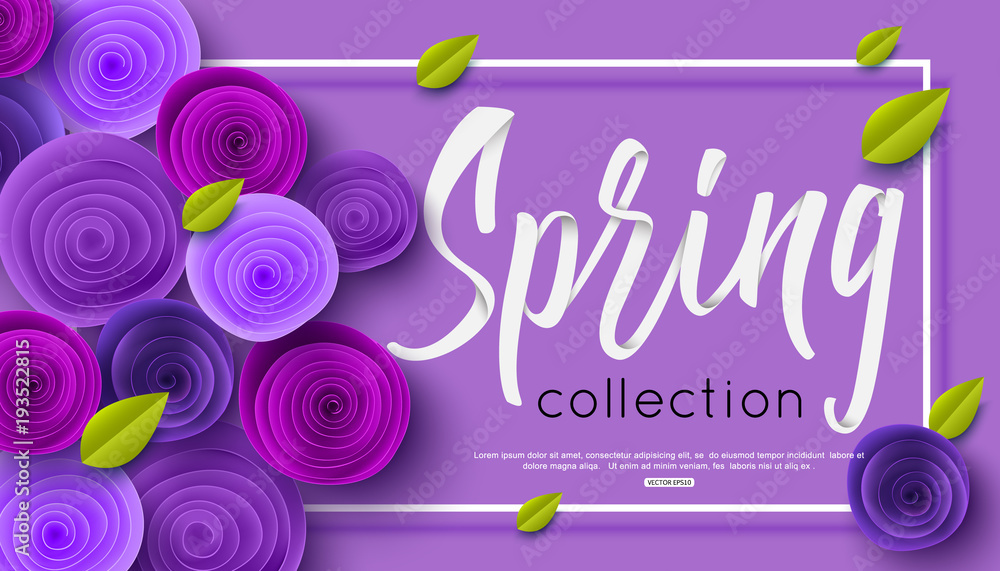 Spring fashion banner with handwritten calligraphy inscription and ...