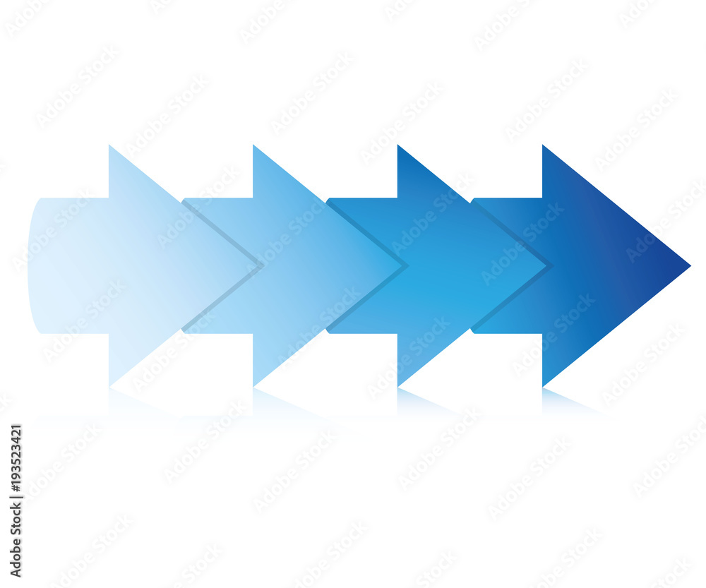 blue arrow process and step diagram Stock Vector | Adobe Stock