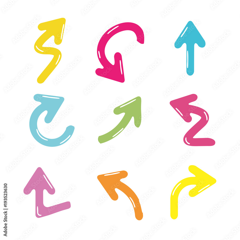 colorful and cute arrow set Stock Vector | Adobe Stock