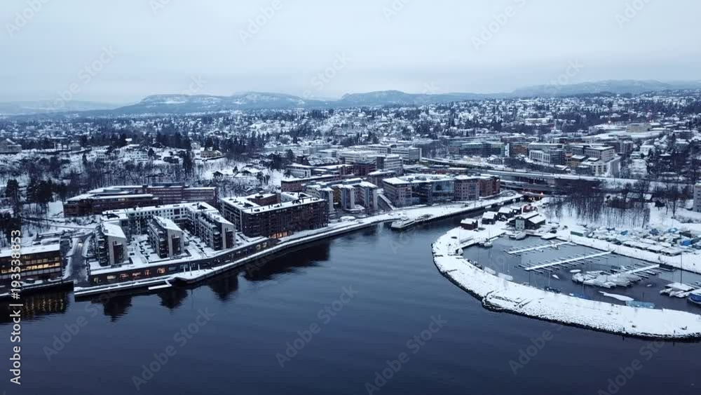 Sliding and point of interest shots of office areas in Lysaker, Norway ...