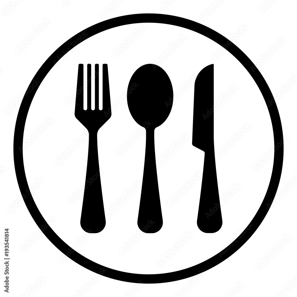 fork,spoon,and knife icon, restaurant icon, outline vector Stock Vector ...