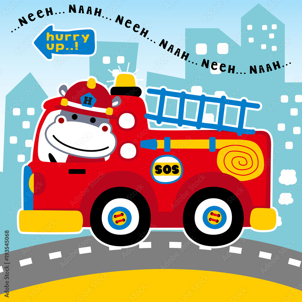 Fire Truck Cartoon Funny