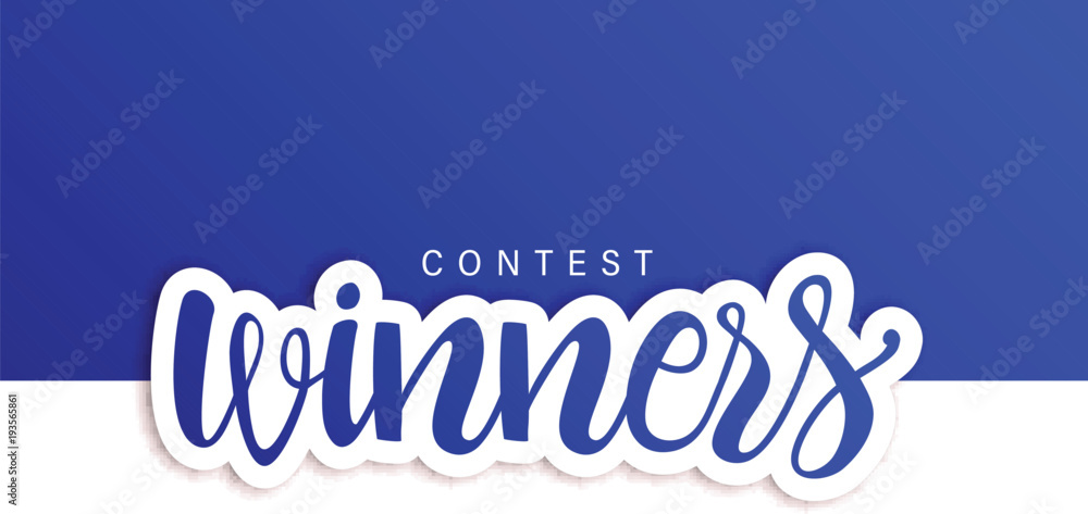 Contest Winners banner. Giveaway banner. Champion banner. Blue design ...