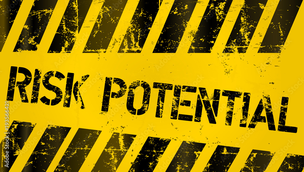 Danger or risk warning sign, worn and grungy, vector illustration Stock ...