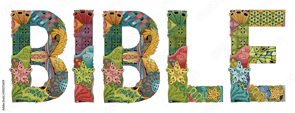 Word BIBLE. Vector decorative zentangle object Stock Vector | Adobe Stock
