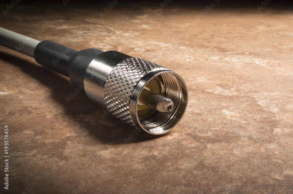 Ham radio antenna connection to the coax cable Stock Photo | Adobe Stock