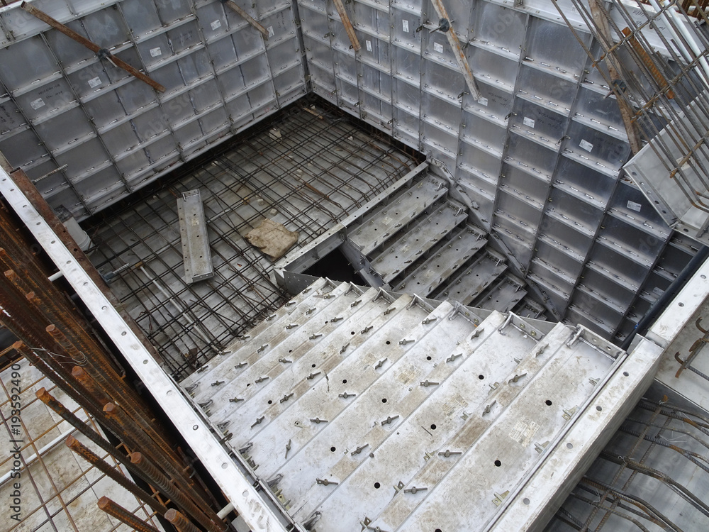 Precast aluminium formwork used at the construction site as the ...