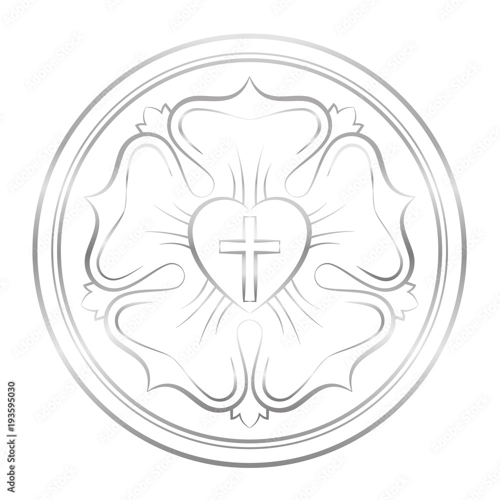 Luther symbol. Symbol of Lutheranism and protestants, consisting of a ...