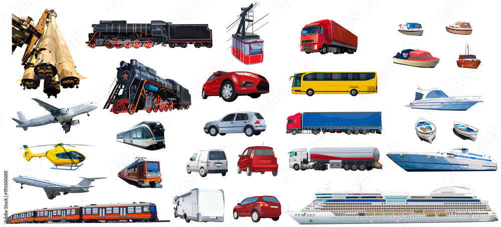 Big set of machines Stock Vector | Adobe Stock