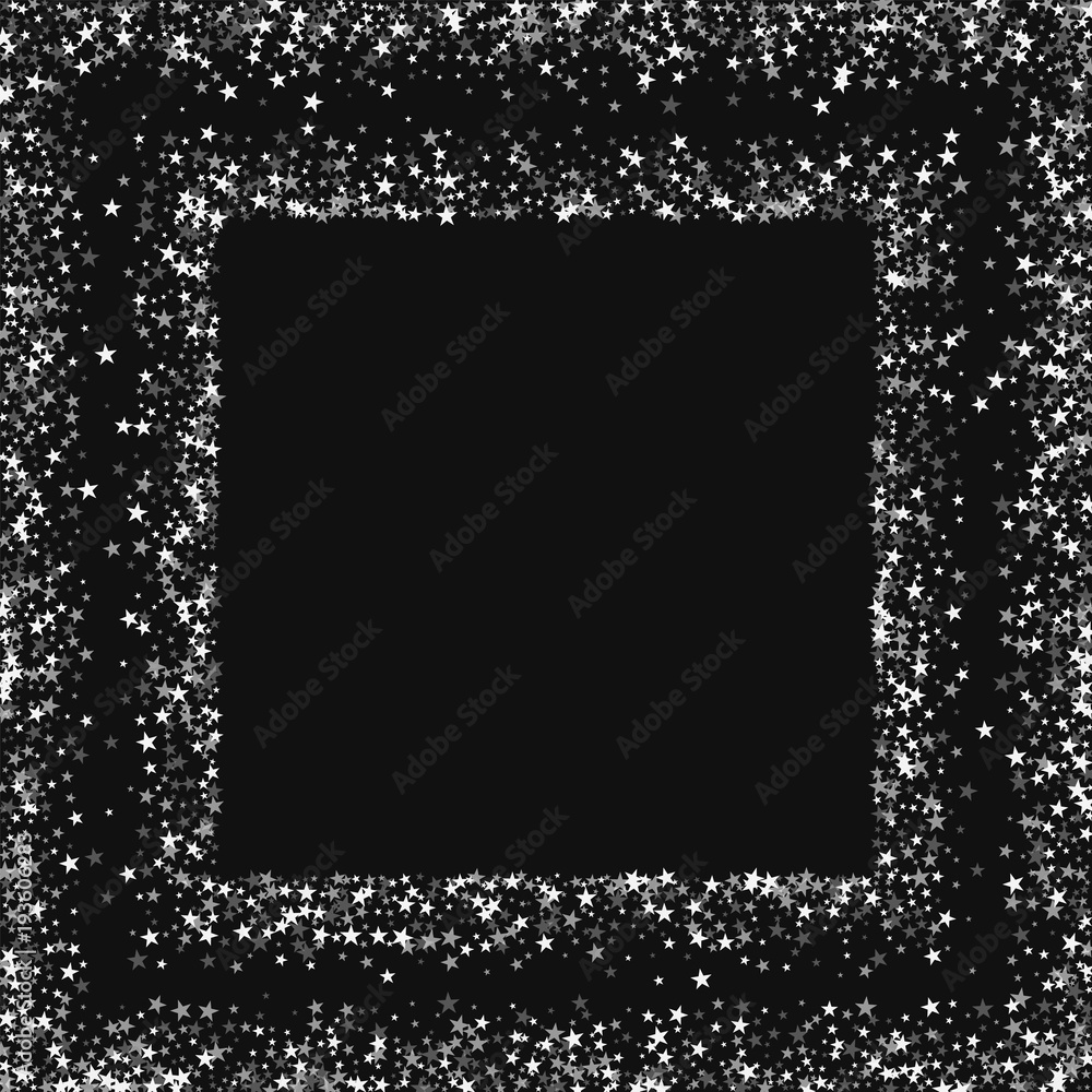 Amazing falling stars. Square scattered frame with amazing falling ...