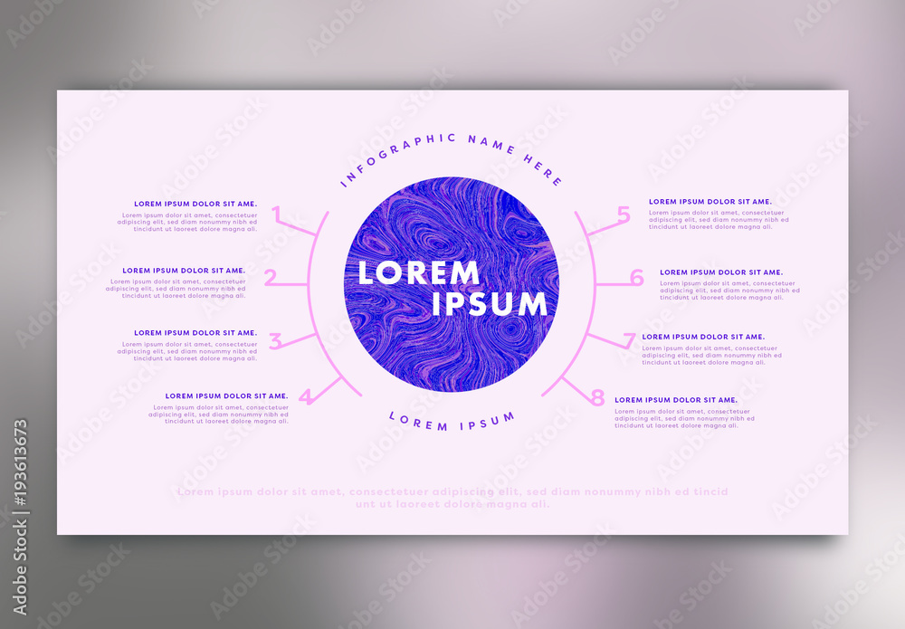 Modelo de 8 Section Infographic with Pink and Purple Accents do Stock ...