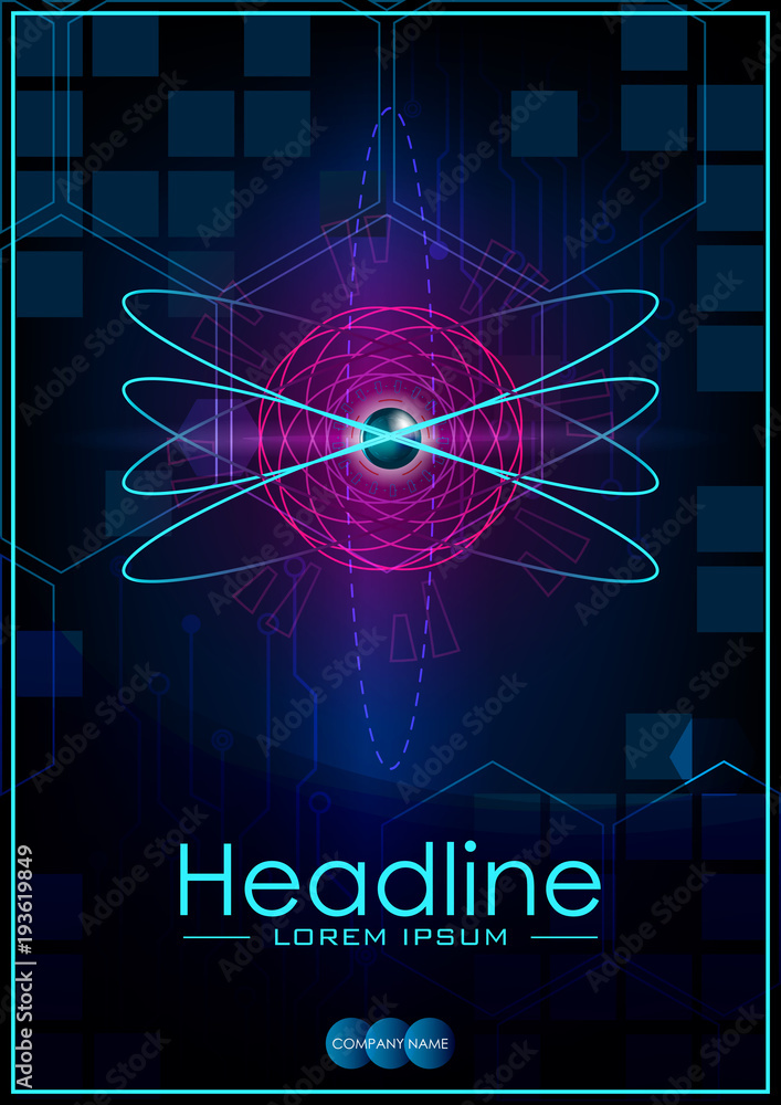 Blue A4 HUD Business Book Cover Design Template. Good for Portfolio ...