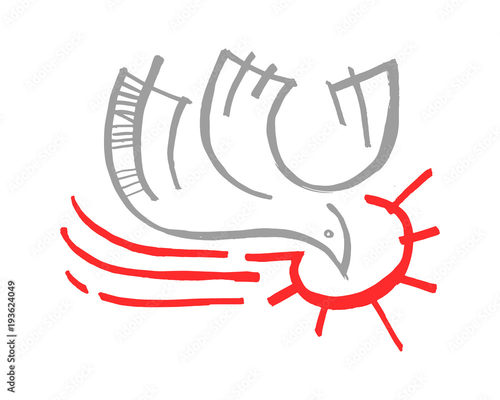 Holy Spirit dove religious symbol illustration Stock Vector | Adobe Stock