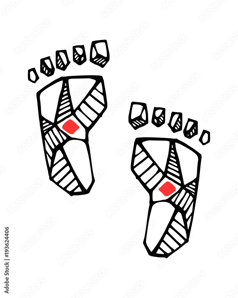 Vetor de Jesus Christ feet ink illustration do Stock | Adobe Stock