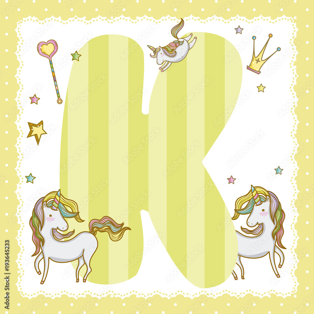 K alphabet letter for kids Stock Vector | Adobe Stock