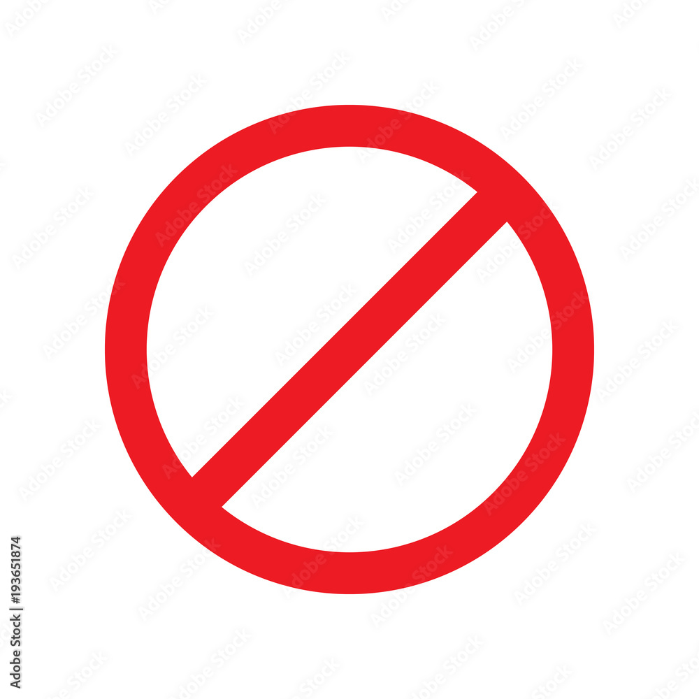 NO SIGN. Crossed out red circle. Vector icon. Stock Vector | Adobe Stock