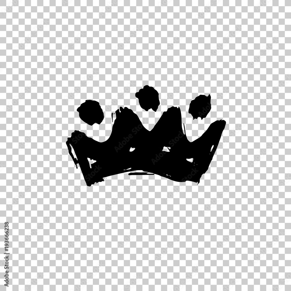 Texture strokes thick paint in the form of a crown isolated on white ...