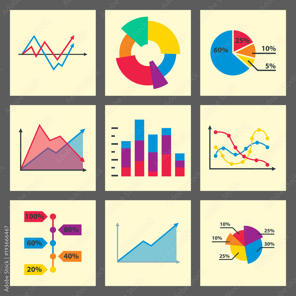 Diagram chart graph elements vector business infographic flow sheet ...