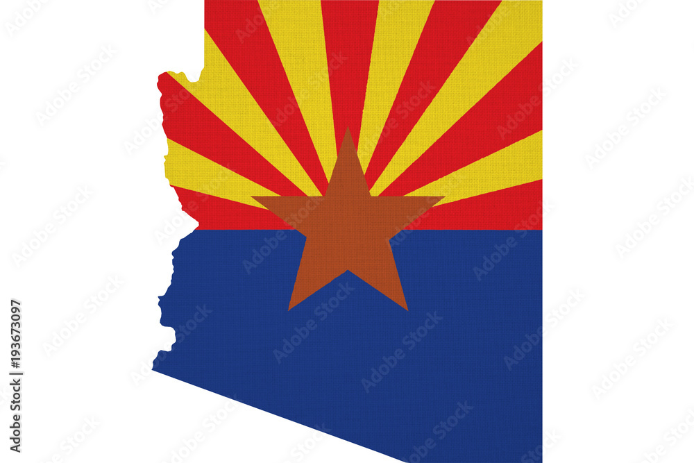 Arizona flag USA with map Stock Illustration | Adobe Stock